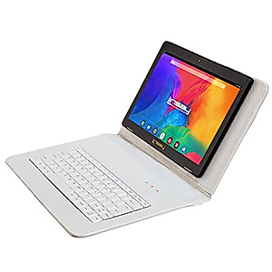 LINSAY 10.1" 1280x800 IPS 2GB RAM 32GB Android 11 Tablet with Keyboard Case Crocodile White, Pop Holder and Pen Stylus