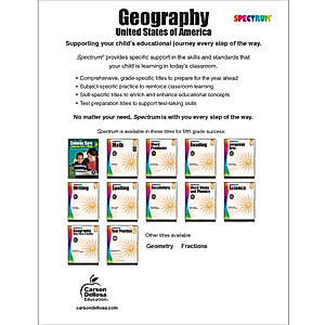 Spectrum Grade 5 US Geography Workbook, Ages 10 to 11, 5th Grade Social Studies, American History, Ecology, and US Map Skills, 5th Grade Geography Workbooks for Kids (Volume 95)
