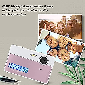 Camera Mini Portable 40MP Digital Camera 2.4 Inch IPS Screen Mini Video Camera with 16x HD Digital Zoom 32GB Video Camera (Blue) (Color : Black)