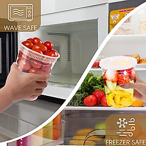 CACASO 24 Sets,32 oz Deli Containers with Lids,Plastic Food Storage Containers with Airtight Lids,32oz Soup Containers with Lids,Freezer Storage Containers for Soup,Stackable,Microwave/Dishwasher Safe