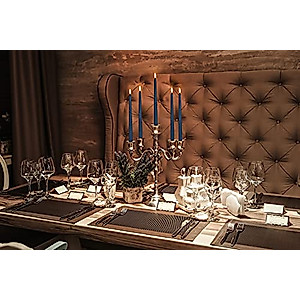 12 Pack Tall Taper Candles - 10 Inch Midnight Blue Dripless, Unscented Dinner Candle - Paraffin Wax with Cotton Wicks - 8 Hour Burn Time