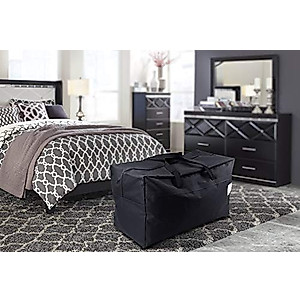 iwill CREATE PRO 100L Oversize Ornament Water Resistant Tote Storage Bag with Carry Handles, Compatible with IKEA Frakta Carts, Black