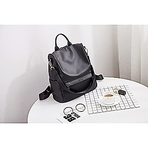 Womens Backpacks Purse Fashion PU Leather Anti-theft Large Travel Bag Ladies Shoulder School Bags black