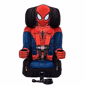 KidsEmbrace Marvel Spider-Man 2-in-1 Forward Facing Booster Car Seat, Red/Blue/Black