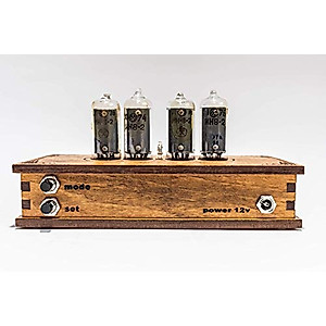 Handmade Nixie Tube Clock IN-8-2 - Made in Ukraine - Vintage Retro Table Clock - Wooden Desk Nixie Tube Clock