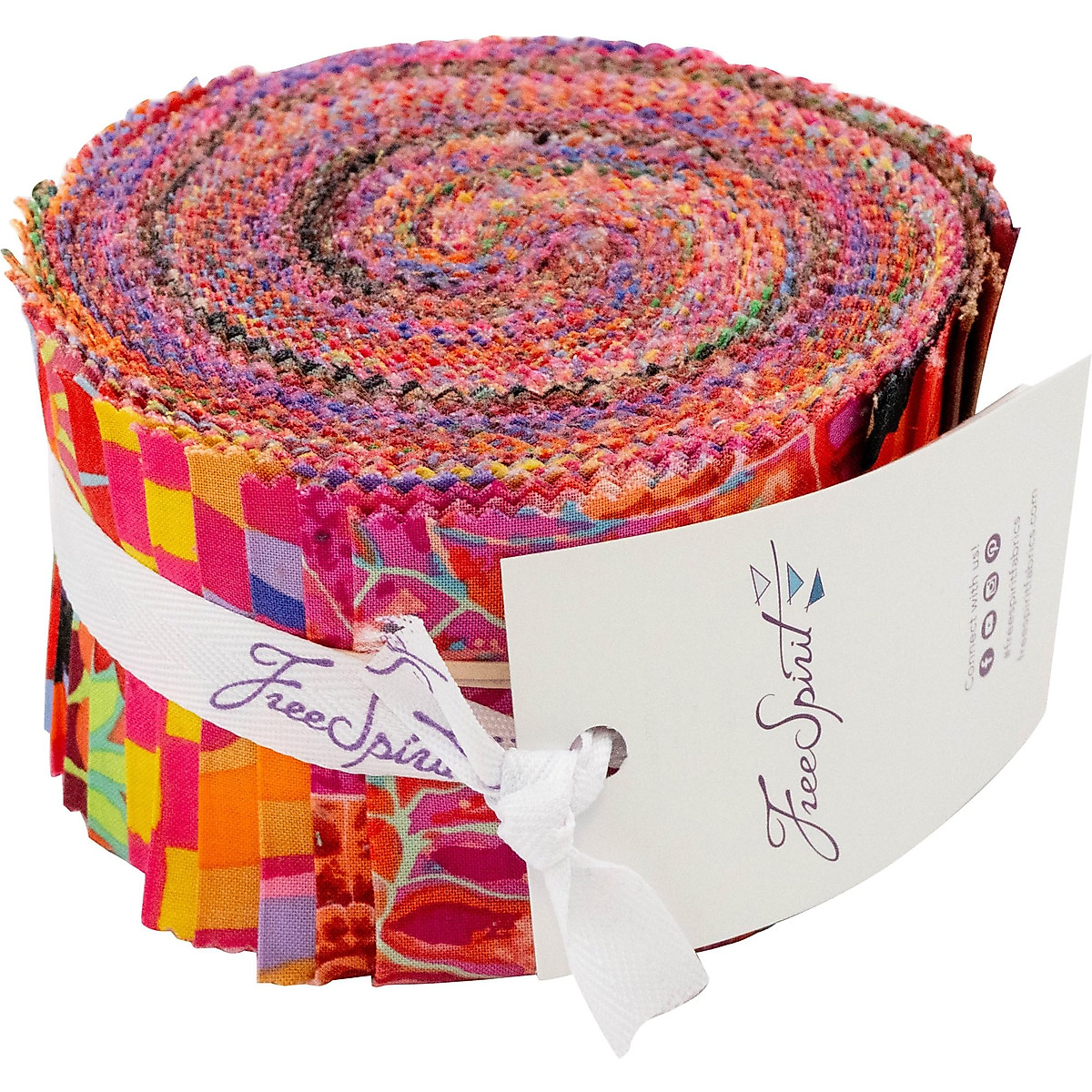 Kaffe Fassett Collective August 2024 Hot Design Roll 40 2.5-inch Strips Jelly Roll FreeSpirit