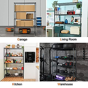 Land Guard 5 Tier Storage Racks and Shelving - 48" L x 20" W x 72" H Heavy Steel Material Pantry Shelves - Each Unit Loads 350 Pounds Wire Shelf, Suitable for Warehouses, Closets, Kitchens…