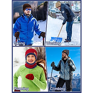 24 Pcs Winter Hat Scarf Gloves Socks Set Slouchy Knit Skull Cap Beanies Fleece Lined Knitted Hat Fleece Lining Neck Warmer Neck Gaiter Warm Sock for Women Men Cold Weather, Multicolor