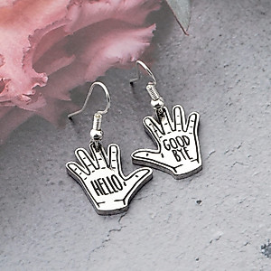 ENSIANTH TV Show Inspired Gift Klaus Gift Hello Goodbye Earring Hands Earrings Klaus Fans Gift (Hands Earrings)