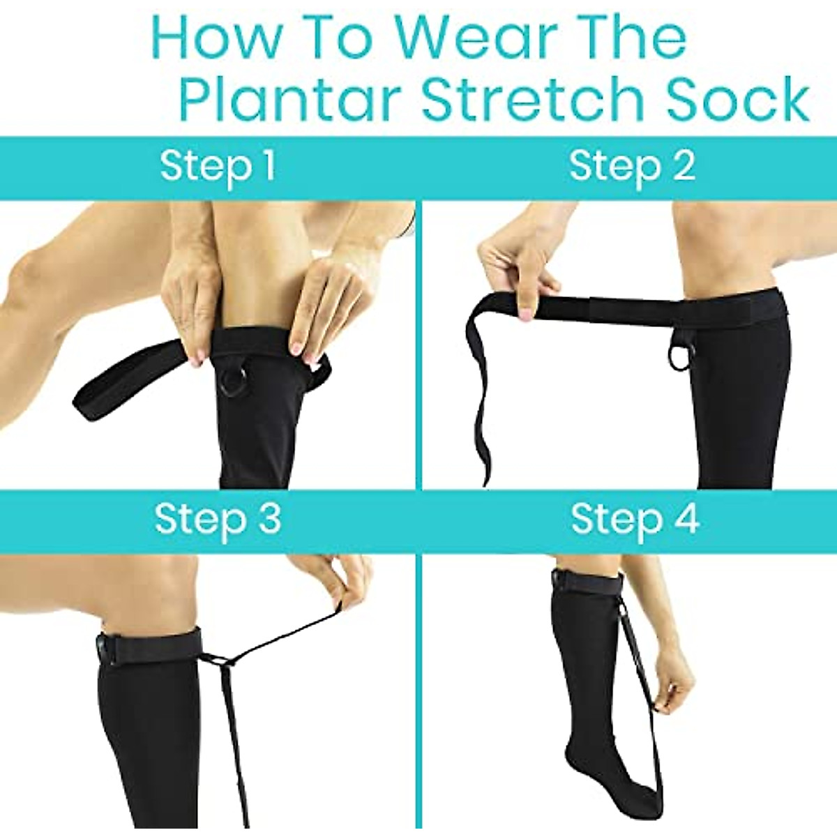 Calf Foot Stretcher for Plantar Fasciitis Relief Heel Spurs Foot Drop Achilles Tendonitis Hamstring, Adjustable Plantar Fasciitis Night Splint Foot Brace Up Support Sleeve Postural Corrector Stretch Sock for Women Men