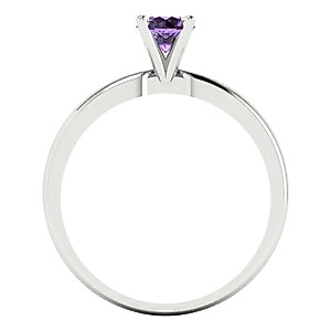Clara Pucci 0.50 ct Round Cut Solitaire VVS1 Alexandrite Wedding Bridal Designer Anniversary Engagement Ring 14k White Gold 10.75