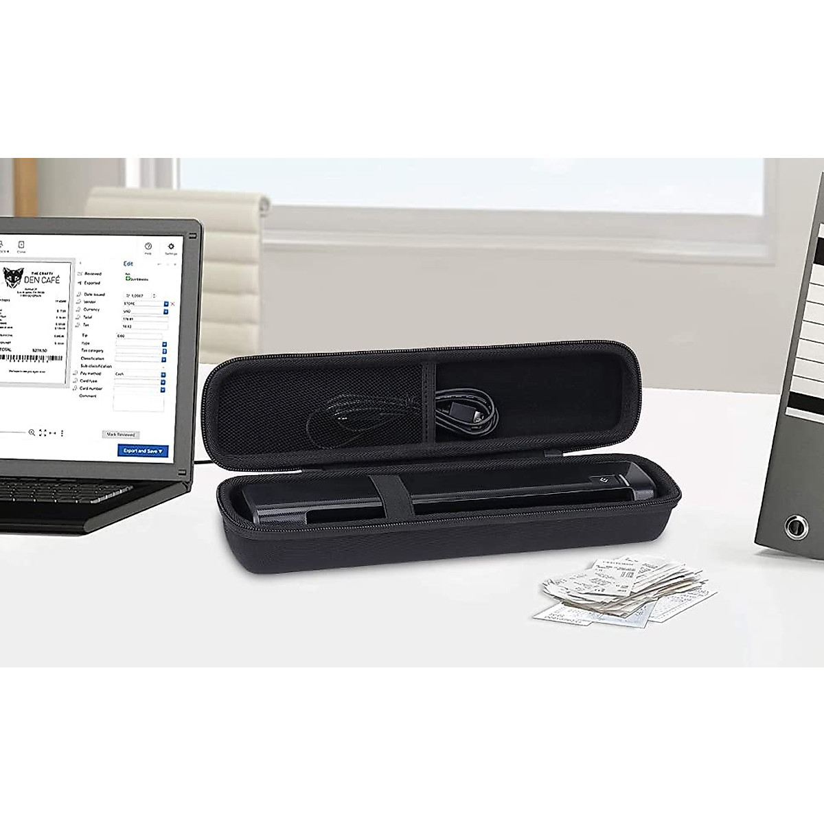 co2CREA Hard Travel Case Replacement for Epson Workforce ES-50 ES-60W DS-70 DS-80 Portable Sheet-fed Document Scanner (Black)