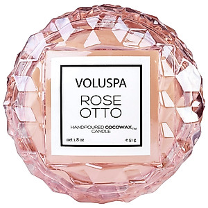 Voluspa Rose Otto Candle | Macaron | 1.8 Oz. | 15 Hr Burn | Coconut Wax & Natural Wicks for a Cleaner Burn | Vegan