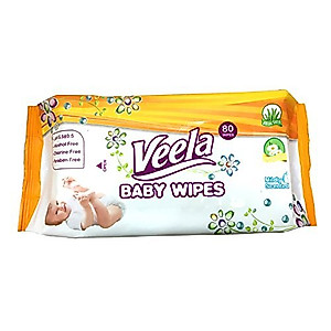 Veela Baby Wipes, Super Value 1920 Wipes (24 Tubs of 80 Count) Bulk Buy
