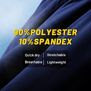 MIER Men's 3 Inches Athletic Running Shorts Built-in Liner Water Resistance Cool Dry Gym Exercise Jogging Track Shorts Zippered Pockets Navy M