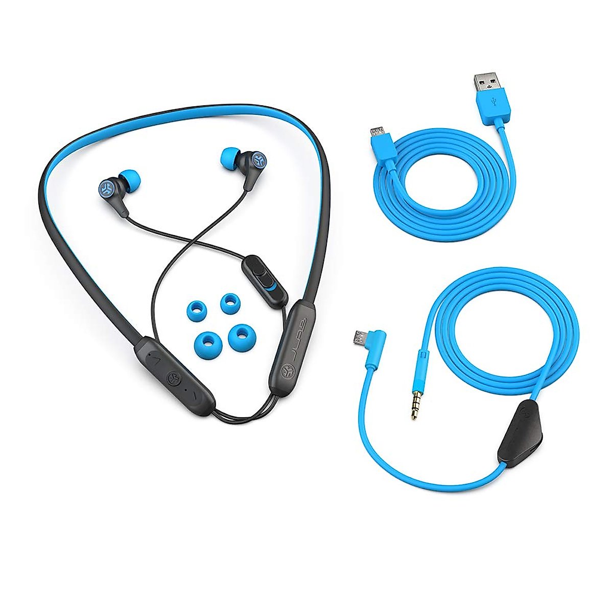 JLab Play Gaming Wireless Earbuds, 11+ Hour Bluetooth 5 Playtime 60ms Super-Low Latency for Mobile Gameplay, Built-in Microphone, AUX Gaming Cord Compatible with Gaming Consoles