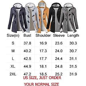 VOGRYE Womens Winter Fashion Outdoor Warm Wool Blended Classic Pea Coat Jacket (FBA) (2XL, Black2-Thicker)