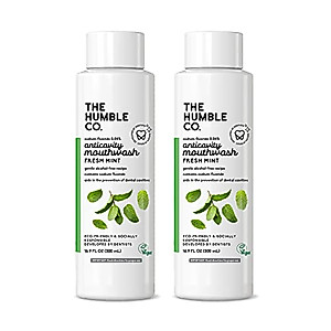 The Humble Co. Anticavity Mouthwash 2pk – Alcohol Free Mouthwash for Oral Care, Gum Health, and Cavity Prevention, Vegan Cruelty Free and Non-Toxic Natural Mouthwash (Mint, 16.9 oz)