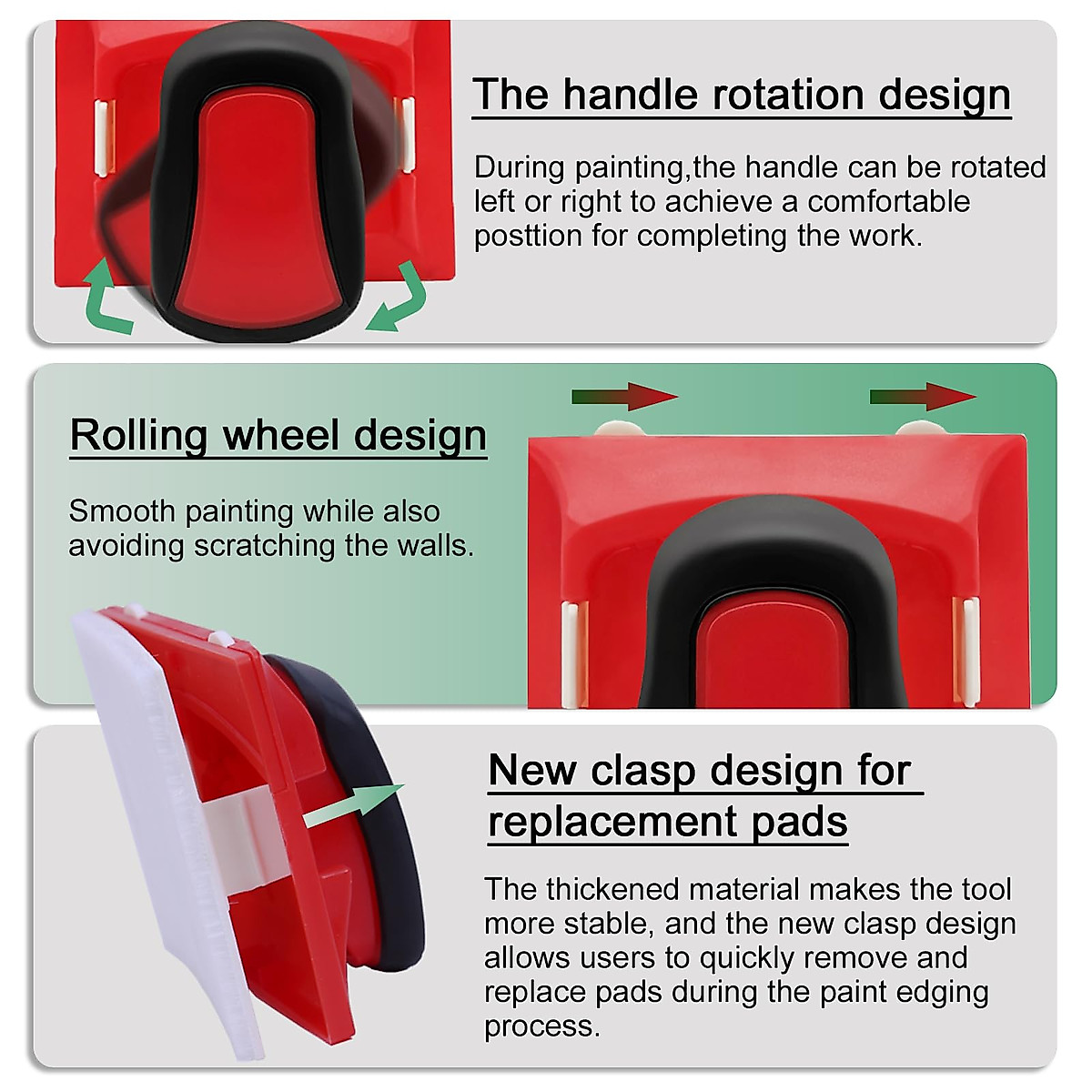 DIQQHI Paint Edger Trimmer with 2 Replacement Pads | Paint & Trim Tool for Walls, Ceilings, Corners, and Edges