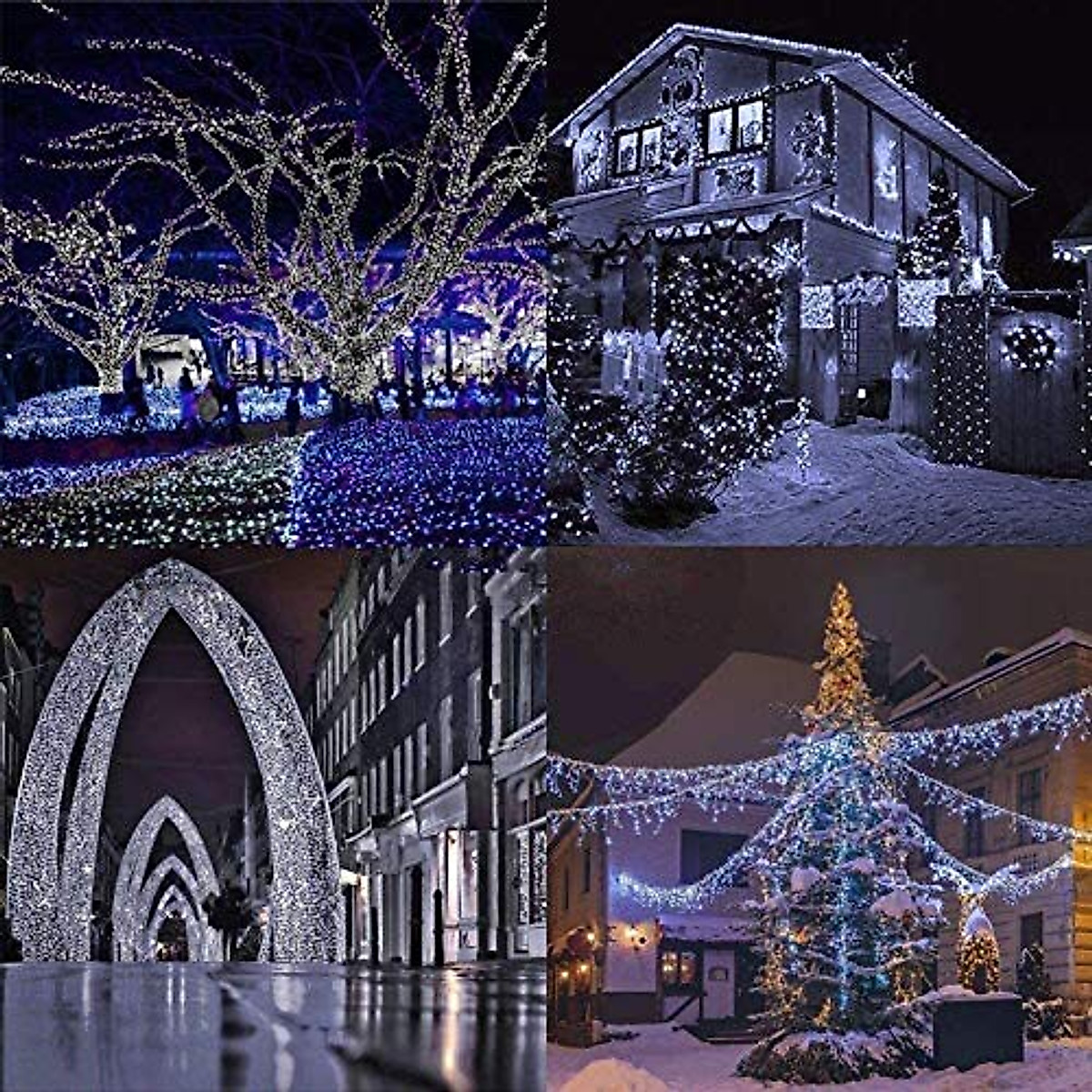 LIUPENGWEI Solar Lights Outdoor, 100LED~500LED Solar Garden Lights, 12M~52M Copper Wire Solar String Lights, Waterproof for Halloween, Christmas, Tree, Garden, Home, Wedding, Party Garden Ghost Light