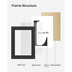 SONGMICS Collage Picture Frames, 4x6 Picture Frames Collage for Wall Decor, 10 Pack Photo Collage Frame for Gallery, Multi Family Picture Frame Set, Glass Front, Assembly Required, Ink Black