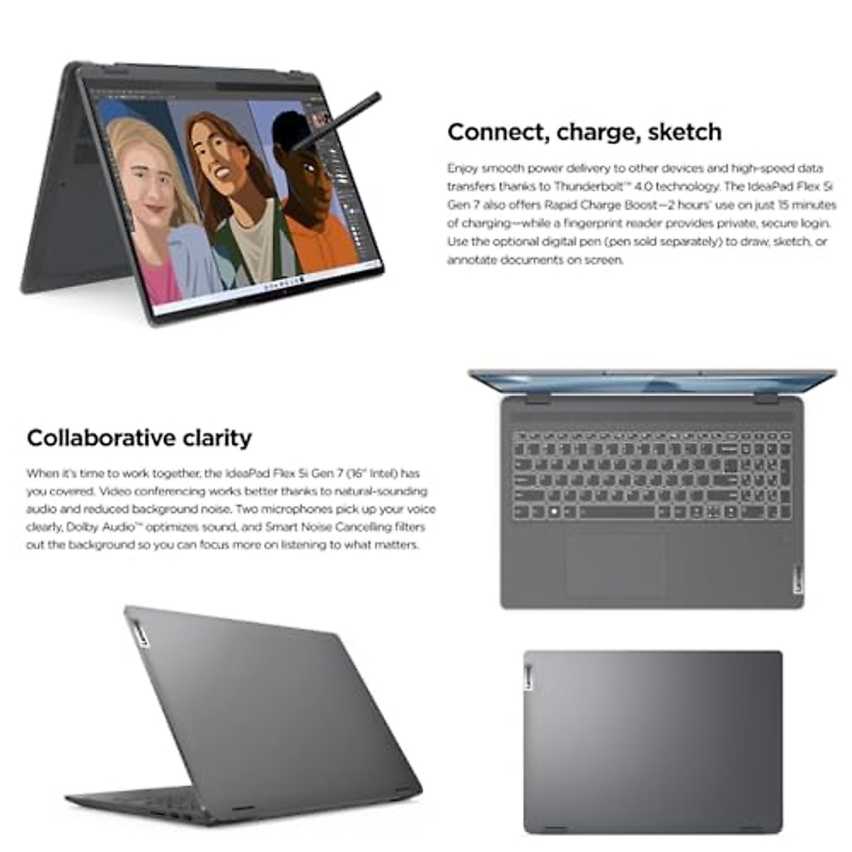 Lenovo 2023 Newest IdeaPad Flex 5 2-in-1 Laptop, 16" 2.5K Touchscreen, Intel Core i7-1255U (10 cores), 16GB RAM, 512GB SSD SSD, Intel Iris Xe Graphics, Wi-Fi 6, Backlit Keyboard, Windows 11 Home