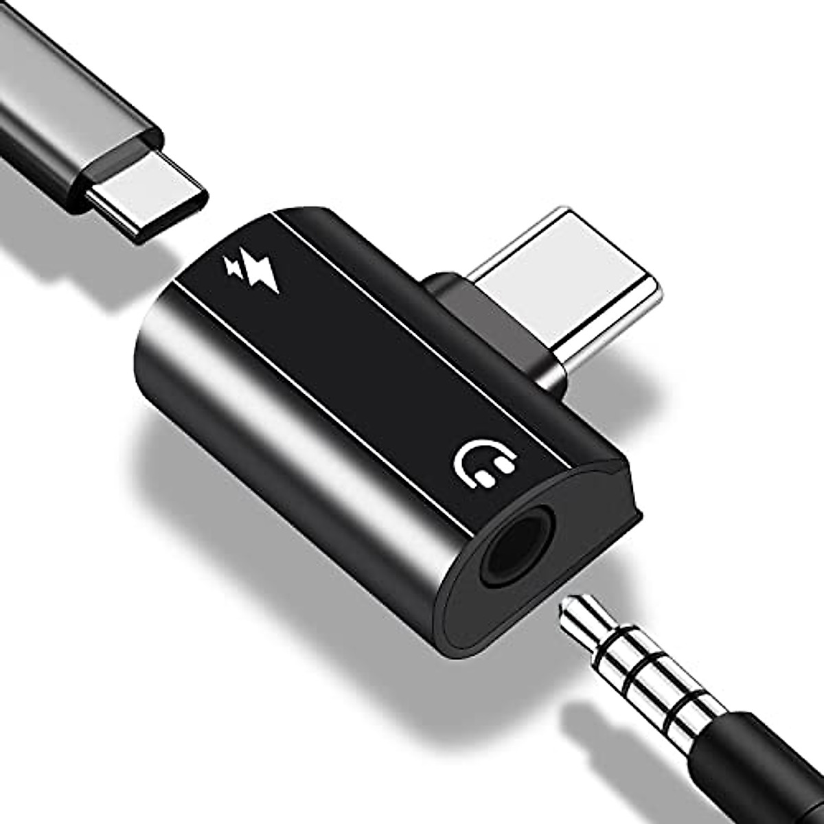 2 in 1 Galaxy Pixel Headphone Adapter, USB C to 3.5mm Aux and 60W PD Charge Adapter Compatible with Samsung S23 S22 S21 S20 S20+ Ultra Note 10 20 Ultra, Google Pixel 7 6 Pro 5 4 XL 3 XL 2XL, Pico 4