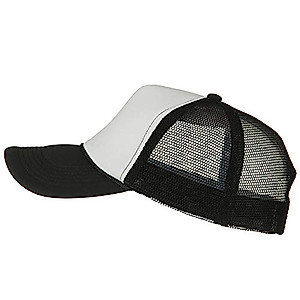 e4Hats.com Big Foam Mesh Truck Cap - White Black OSFM