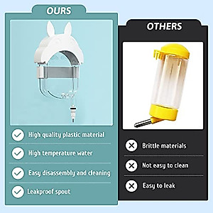 BNOSDM Guinea Pig Water Bottle No Drip Small Animal Water Bottle Feeder No Leak Hanging Water Dispenser for Guinea Pig Hamster Rabbit Bunny Chinchiclla Ferret Hedgehog (Pink 11.84OZ)