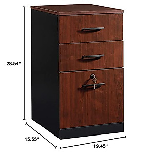 Sauder Via Pedestal, L: 15.55" x W: 19.45" x H: 28.54", Classic Cherry Finish