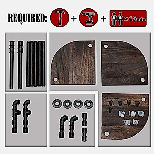 MCleanPin Industrial Pipe Corner Shelving,Rustic Corner Shelf Wall Mount, Corner Floating Shelf 3-Tiers Bathroom Pipe Shelves,Industrial Pipe Wood Shelves