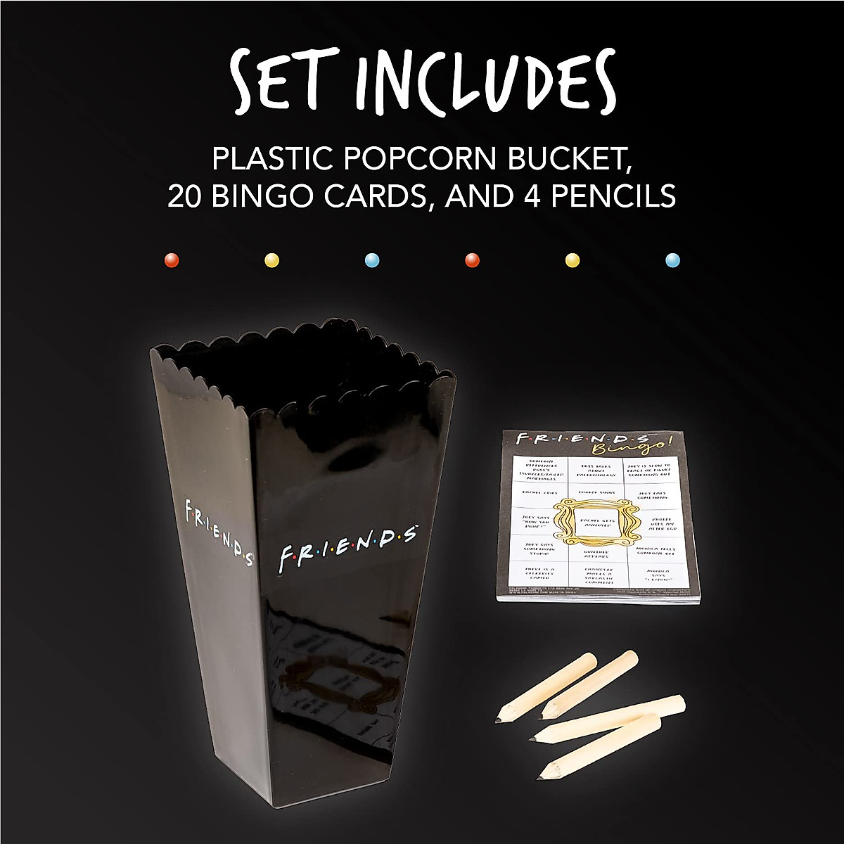 Paladone Friends TV Show Bingo Game - Play While Watching Your Favorite Show - Great Party Game, Red, PP8204FR