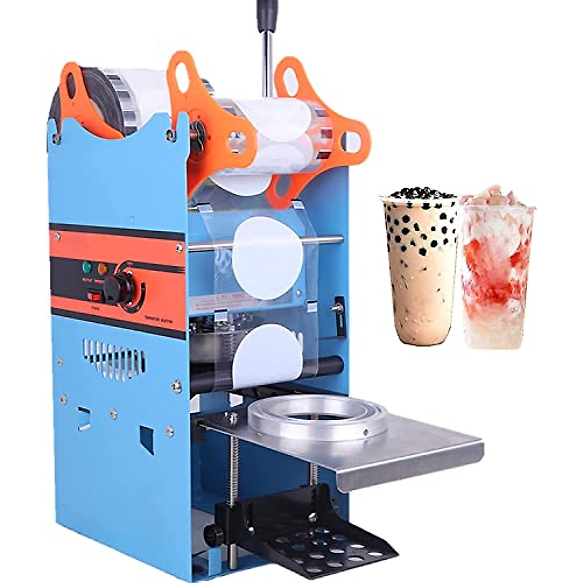 Manual Cup Sealing Machine 300-500 Cups/Hour Electric Cup Sealer for 180mm Tall &95mm Cup 110V US Plug