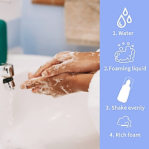 LONGWAY 3.4 Oz (100ML) Plastic Travel Foaming Soap Dispenser | Empty Foaming Liquid Soap Pump Bottles - for Refillable Castile Soap Dispenser - BPA Free (Pack of 6, Transparent)