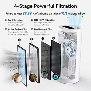 Zen Lyfe Air Purifiers for Home Extra Large Room up to 2360 ft², Washable True HEPA Filter for Allergies and Pets Smokers Pollen Dust Mold Odors Dander, Auto Mode, 24dB, PM2.5 Monitor, White