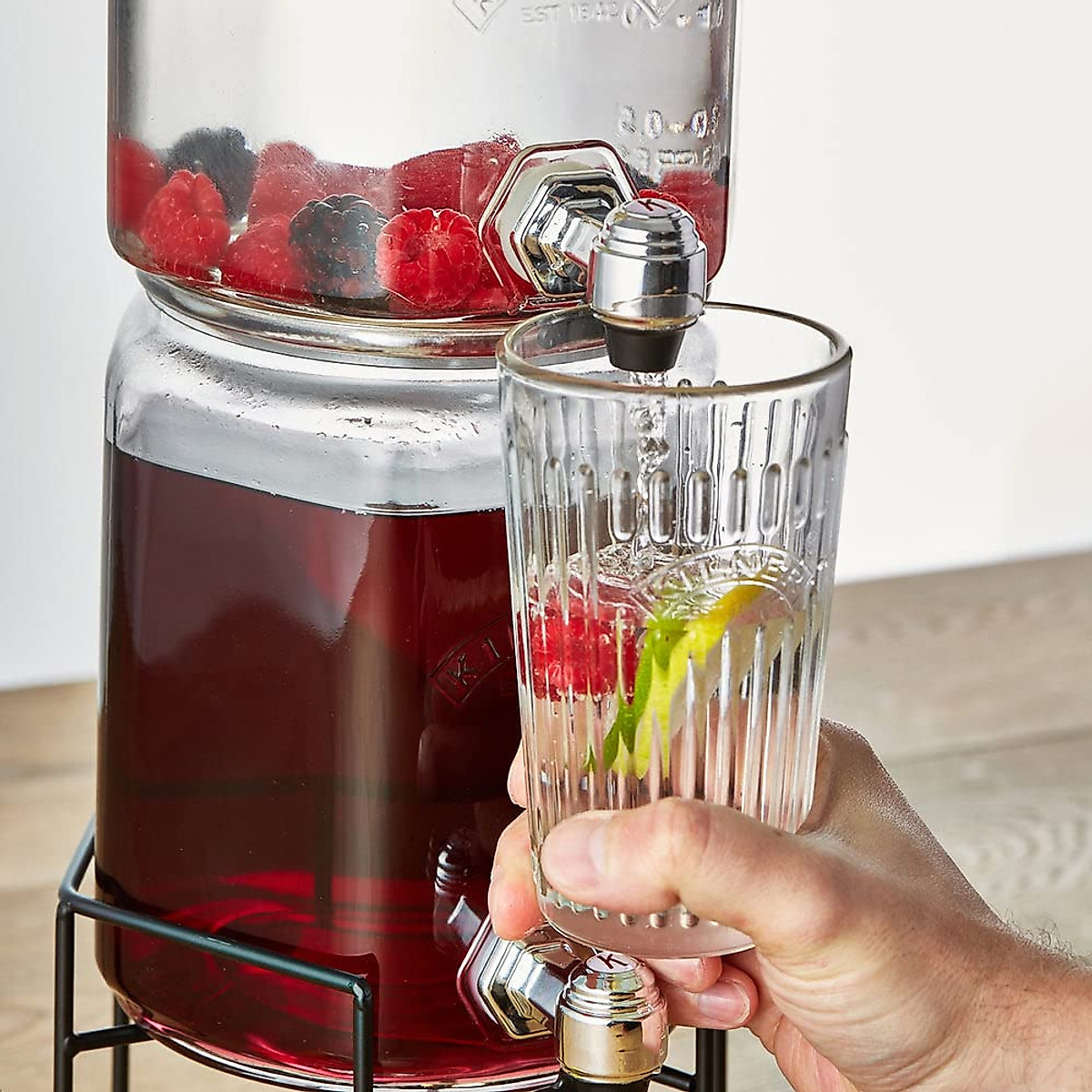 Kilner 25.004 Stackable Jar Set with Taps and Stand, Clear/Transparent, 5.2 Litre