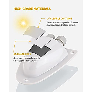 BougeRV White Solar Double Cable Entry Gland Box, RV roof Waterproof ABS Solar Entry housing for RVs, Boats, Yacht, Roofs（White）