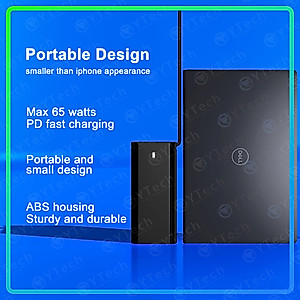 New Rugged Slim 65W USB C Laptop Charger Compatible with Dell Chromebook 3100 XPS 12 13,Dell Pro 13 14 16,Latitude 3000 5000 Series,Dell Laptop Charger LA65NM190,0WMDHR,Type C AC Power Adapter​