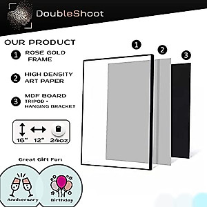 DOUBLESHOOT Black Frame Sign Poster 50th Birthday Decorations for Men & Women 12"x16"- 50 Birthday Party Favors, Guest Book Alternative – With Pen & Wall Hanger – 50 Years Old Gifts for Him & Her