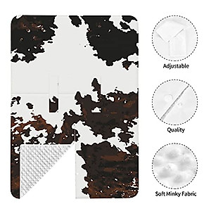 Baby Car Seat Covers for Babies – Carseat Cover Winter Baby Multiuse Nursing Covers for Breastfeeding Carseat Canopy Cover, Infant Car Seat Cover for Boys and Girls.（Brown Cowhide Cow Print）
