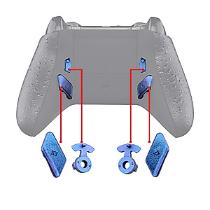Chameleon Purple Blue Glossy Replacement Redesigned Back Buttons HK3 HK4 Trigger Lock K1 K2 Paddles for eXtremeRate Xbox One S X Controller Lofty Remap & Trigger Stop Kit