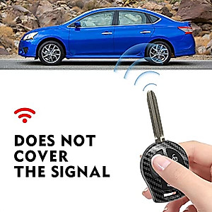 HUWANDJ Smart Key Fob Case Cover Compatible with Infiniti FX Series G35 Q45 QX56 Nissan 350Z Altima Armada Cube Juke Maxima NV Quest Rogue SENTRA 2 3 4 Button Keyless Entry Carbon Fiber Pattern Black