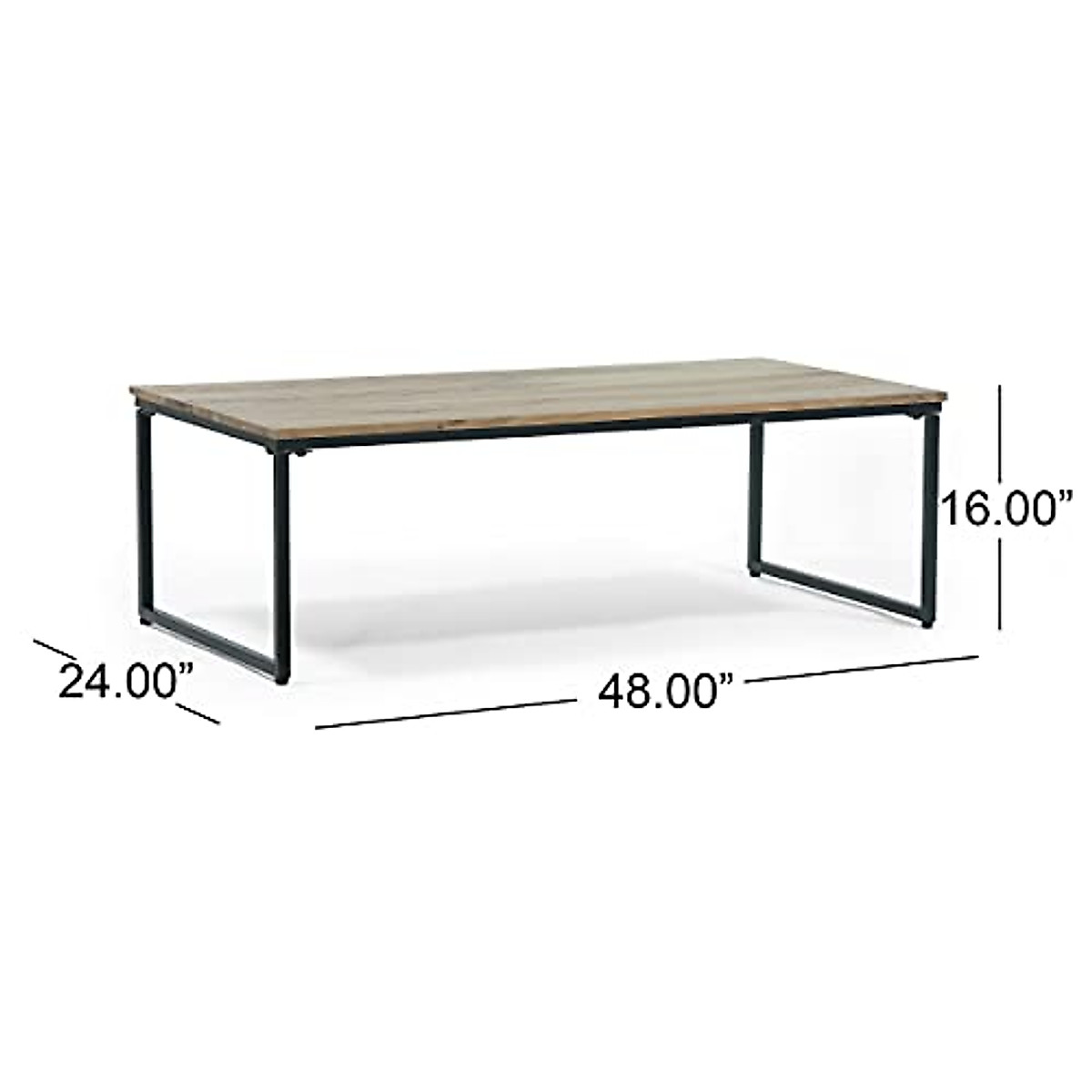 Christopher Knight Home Greycliff Coffee Table, Black + Natural