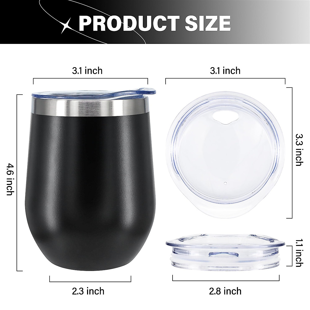 KAIRA Florida Gifts Wine Tumbler,State of Florida 12 OZ Insulated Vacuum Stainless Steel,Coffee Mug with Lid,Unique Themed Gifts Idea for Men,for boyfriend Husband Lover(Black) (Pack of 1)