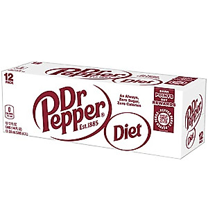 Diet Dr Pepper Soda, 12 fl oz cans, 12 pack