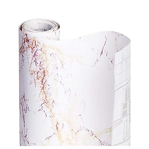 Smart Design Adhesive Shelf Liner - 18 in x 20 ft Roll - Easy Cut, Peel, and Self Stick Decorative Vinyl Film - Cabinet, Drawer, Countertop, Dresser Contact Cover, Paper - Kitchen - Fleur Noir
