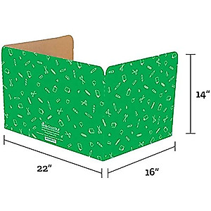Large Privacy Shields for Student Desks – Set of 12-3 Group Colors -Gloss - Study Carrel Reduces Distractions - Keep Eyes from Wandering During Tests, Red, Blue & Green School Supplies Pattern