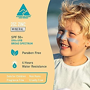 Sun Zapper Zinc Oxide Mineral Sunscreen Stick – SPF 50+ Water Resistant – 4-Pack (Pink, Blue, Green, Yellow) Rainbow Pack – For Face & Body – Made in Australia