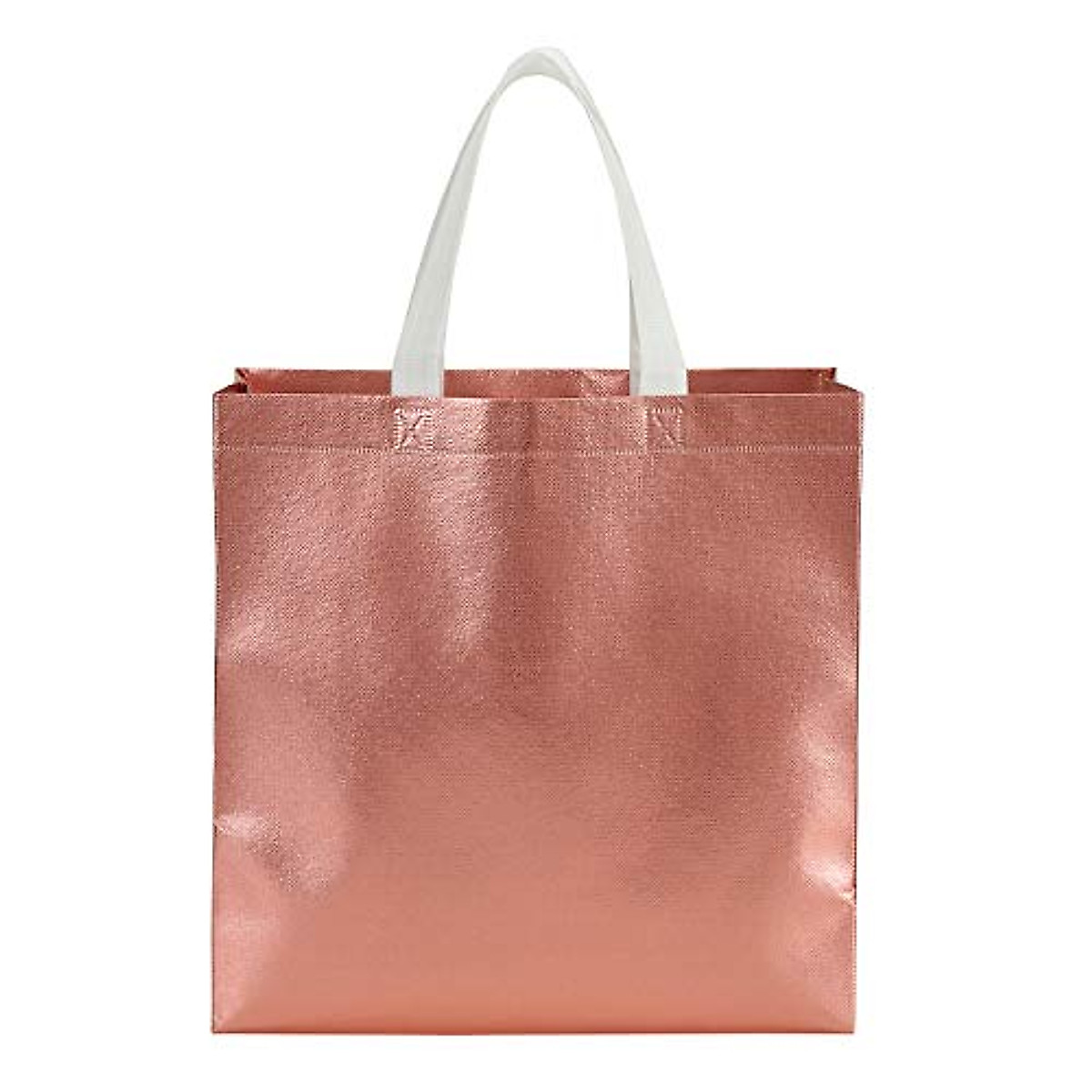 Tosnail 20 Pack Large Reusable Grocery Bags Shopping Tote Bag with Handle Present Bag Gift Bag for Weddings, Birthdays, Party, Event - Rose Gold