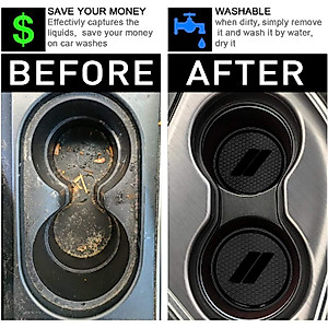 SENSHINE for Dodge Journey Accessories 2022 2021 2020 2019 2018 2011-2021 Non-Slip Anti Dust Cup Holder Insert Center Console Shifter Liner Trim Door Packet Mats Custom Interior 5PC Set (Black Trim)